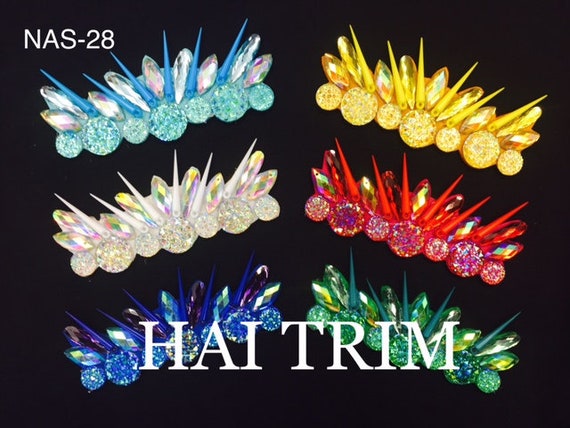 Beaded Stone Spike Applique Colorful Resin Gems Patch Dance - Etsy