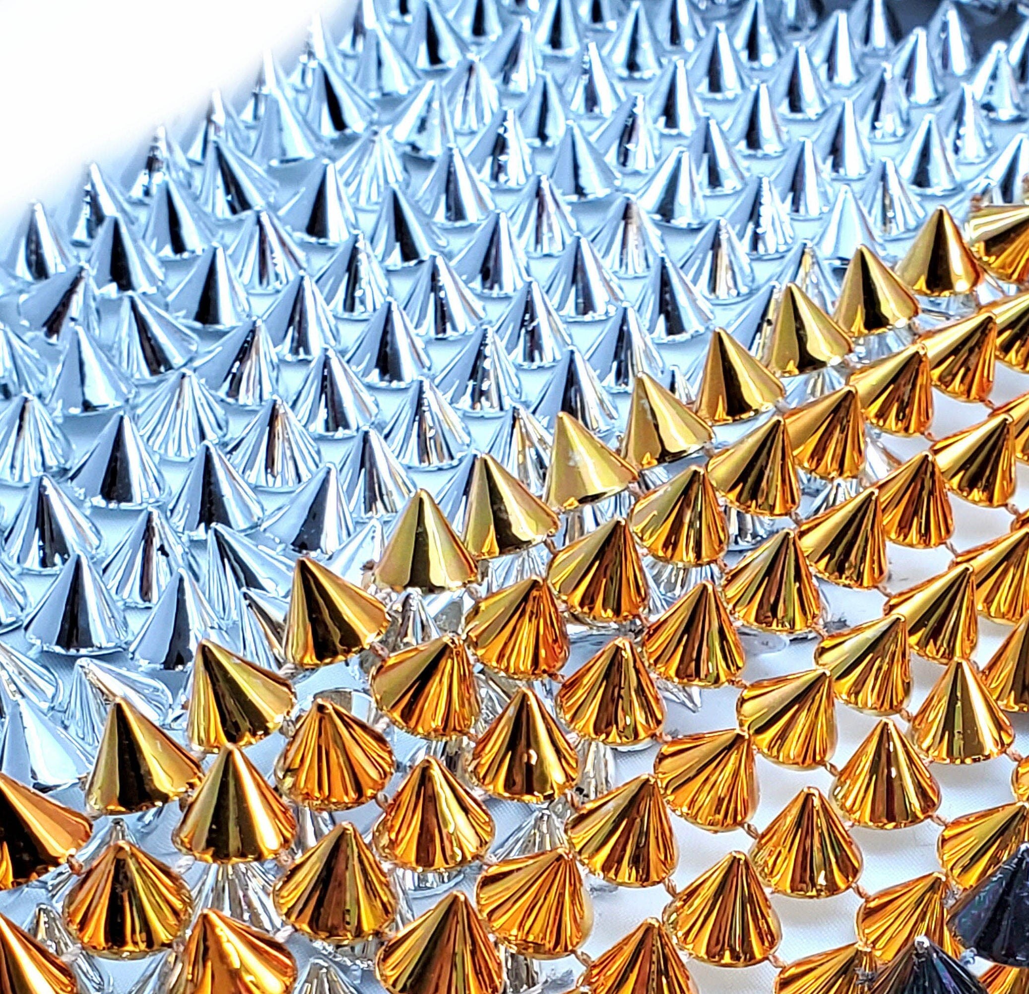 10 Row Studs Spike Gold Plastic Trim Silver Spikes Acrylic | Etsy