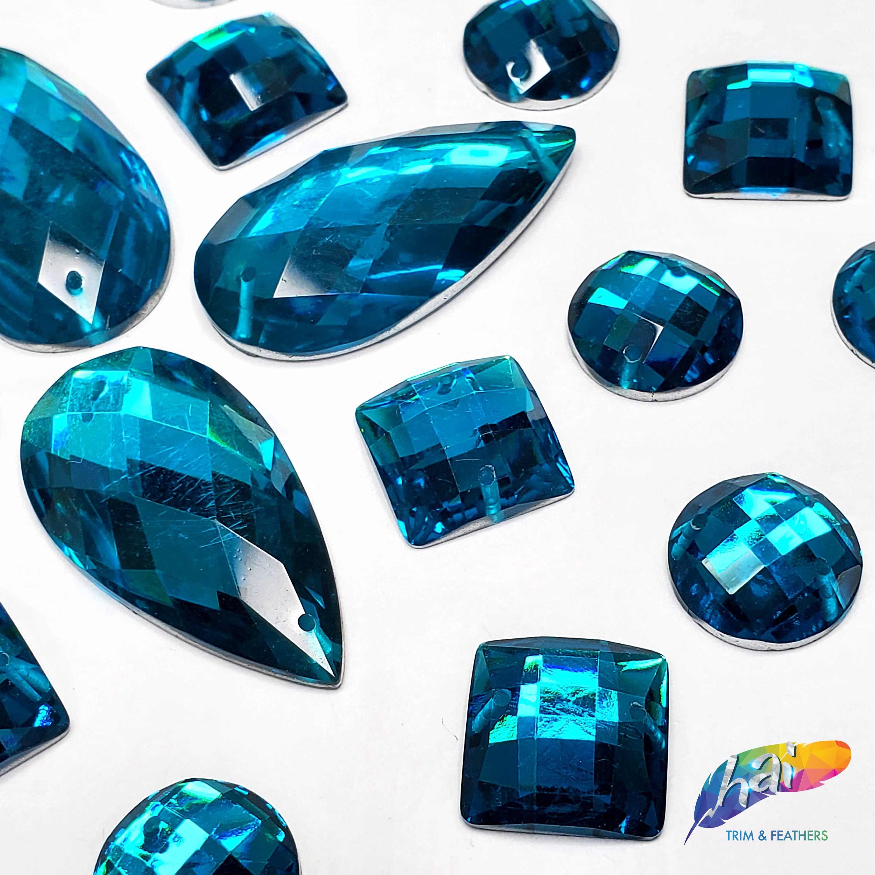 Loose Dark Teal Resin Rhinestones Deep Teal Sew On Stones | Etsy