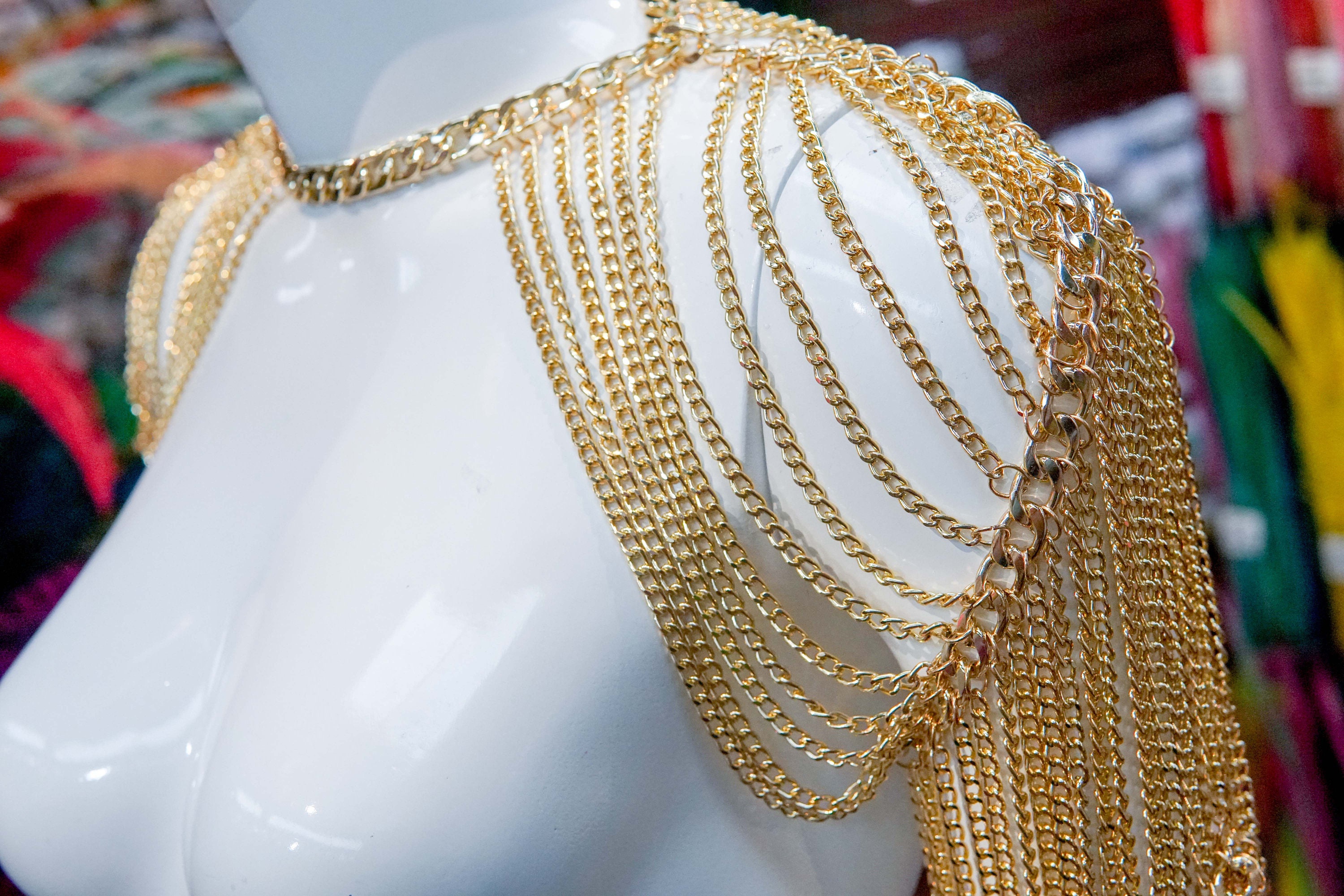 Gold Shoulder Chain Body Jewelry Chain Festival Shoulder - Etsy
