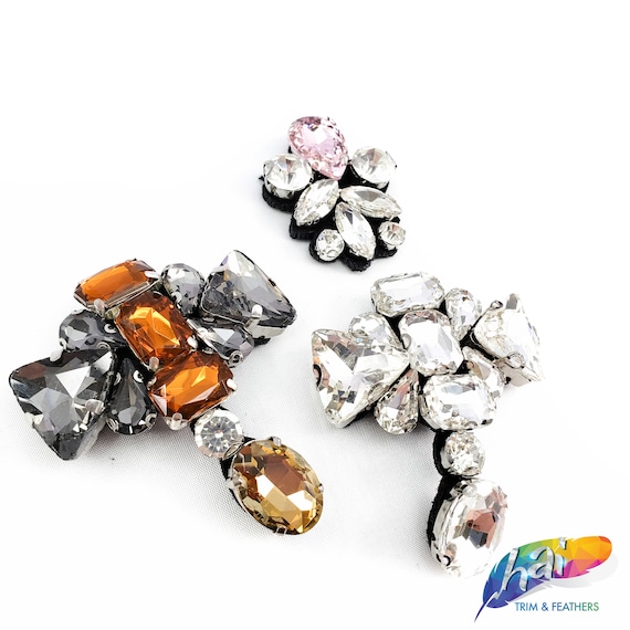 Rhinestone Applique on Felt Backing Rhinestone Patches | Etsy