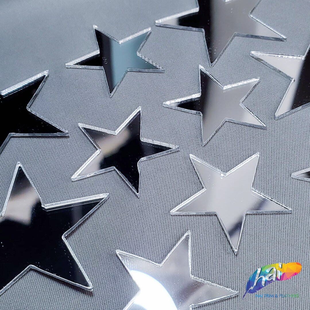 Loose Gray Mirrors, Silver Mirror Rhinestones, Grey Star Cut Mirror ...