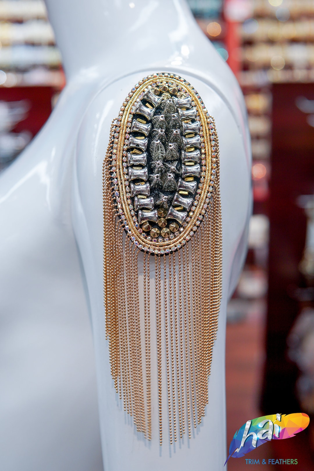 Sold PER PIECE Beaded Rhinestone Epaulets, Fancy Shoulder Patches ...