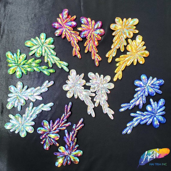 Beaded Stone Applique Colorful Resin Gems Patch Dance | Etsy