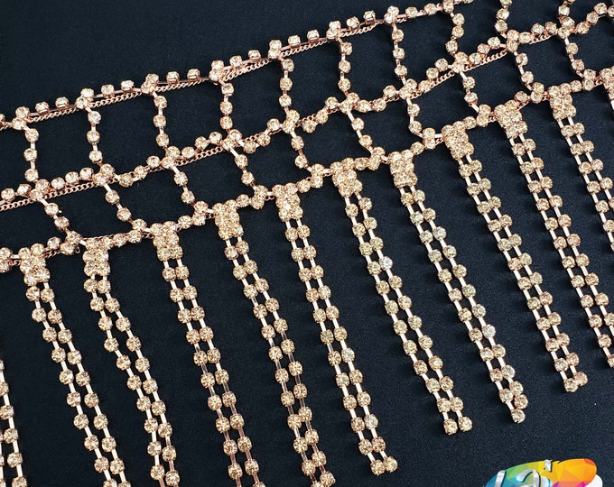Rhinestone Fringe I High Quality Rhinestone Trim/ Rhinestone Chain ...