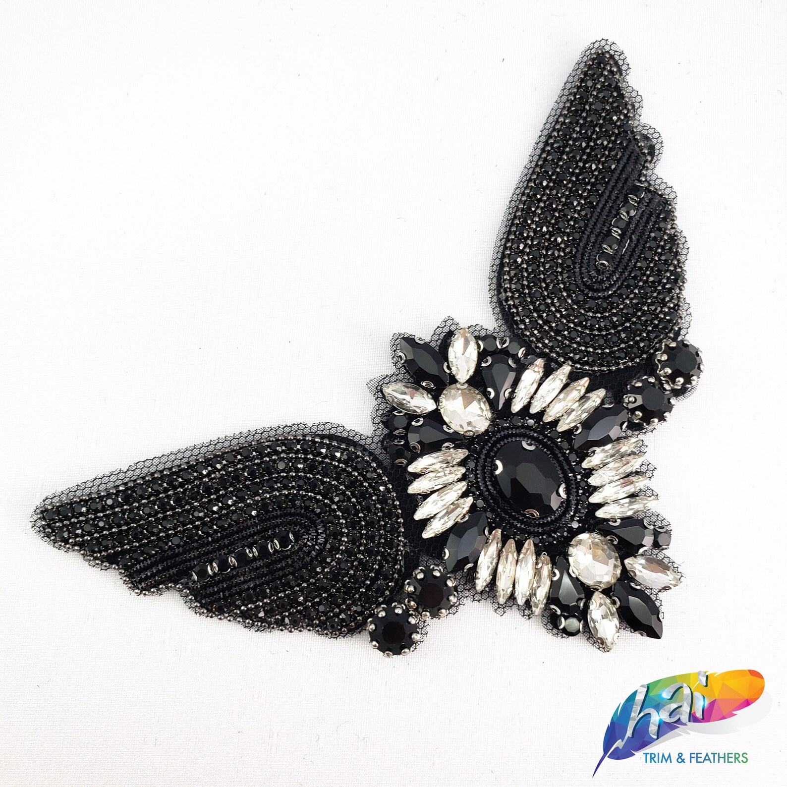 Rhinestone Applique on Felt Backing With Crystal Prong Setting, Fancy ...