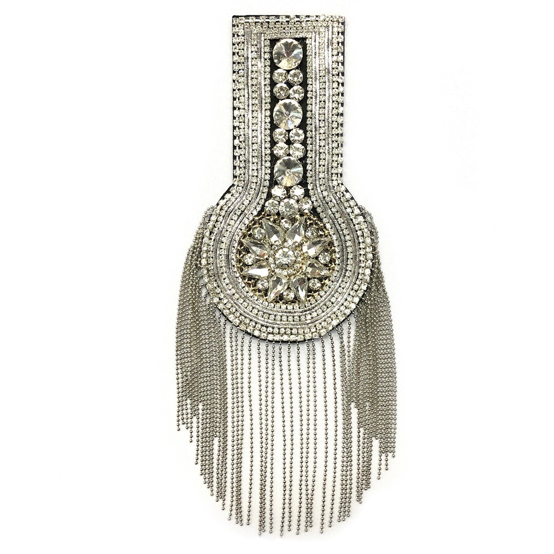 Sold PER PIECE! Gold Silver Gunmetal Beaded Chained Epaulets, Fancy ...