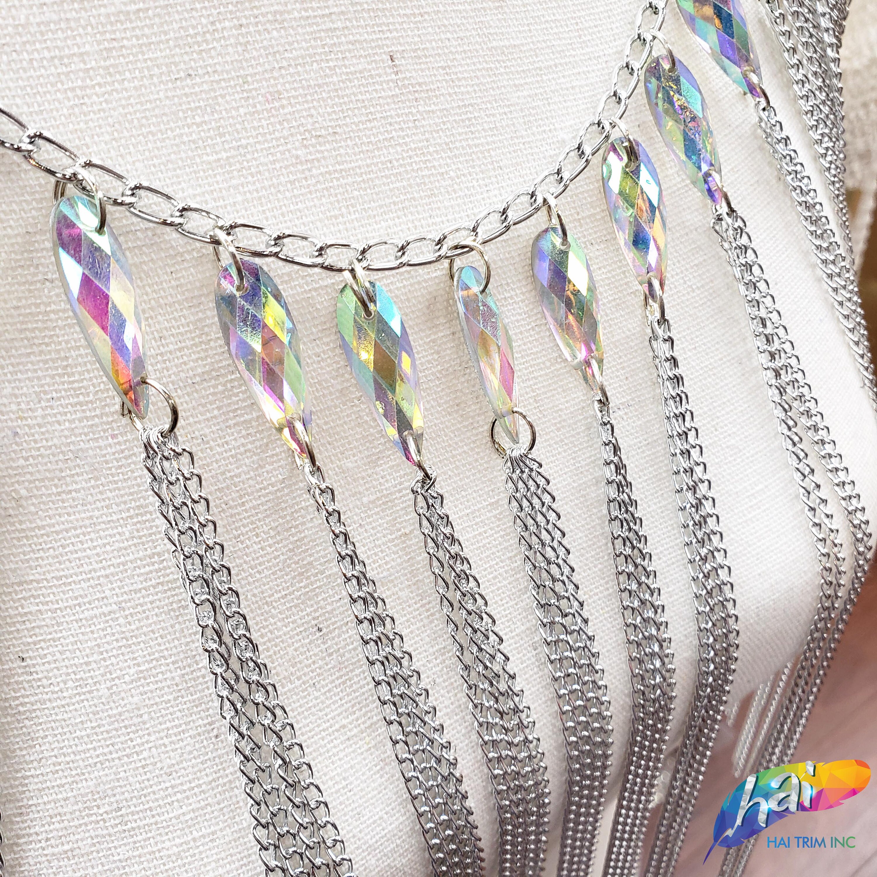 Silver Chain Fringe Gold Dangling Chain Link Fringe Rose | Etsy