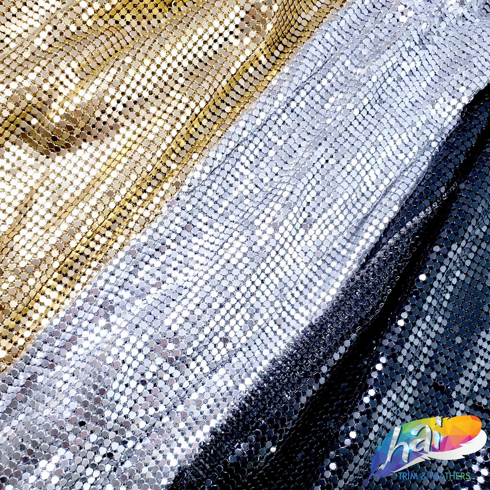 Metallic Chain Mail Mesh Fabric, Gold Mesh Sheet, Silver Aluminum Mesh ...