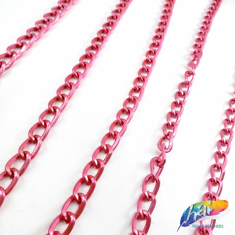 3/8 Pink Metallic Chain Trim Chain Link Necklace Chain - Etsy