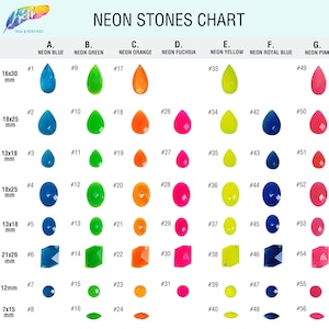 Neon Stones, Fluorescent Color Resin Rhinestones, Pink Sew on Colorful ...