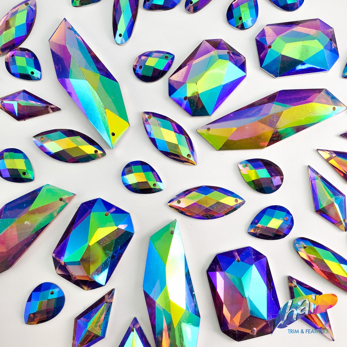 Loose Purple AB Resin Rhinestones Violet Sew on Iridescent - Etsy