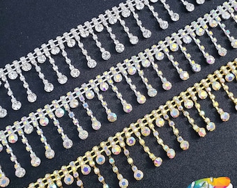 6 Fringe Rhinestone Fringe Crystal Trim - Etsy