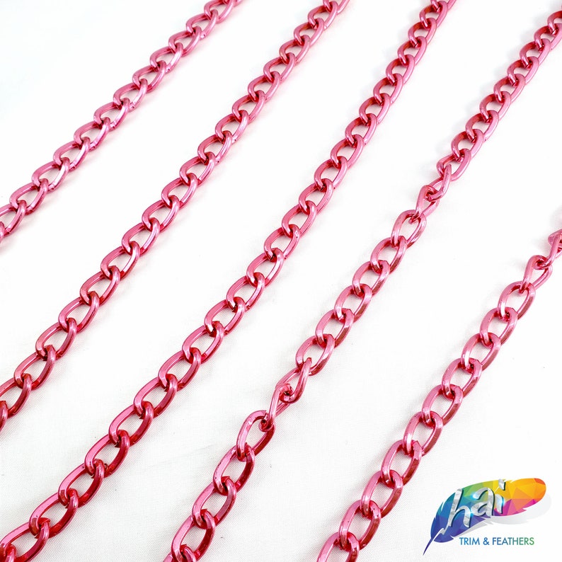 3/8 Pink Metallic Chain Trim Chain Link Necklace Chain - Etsy