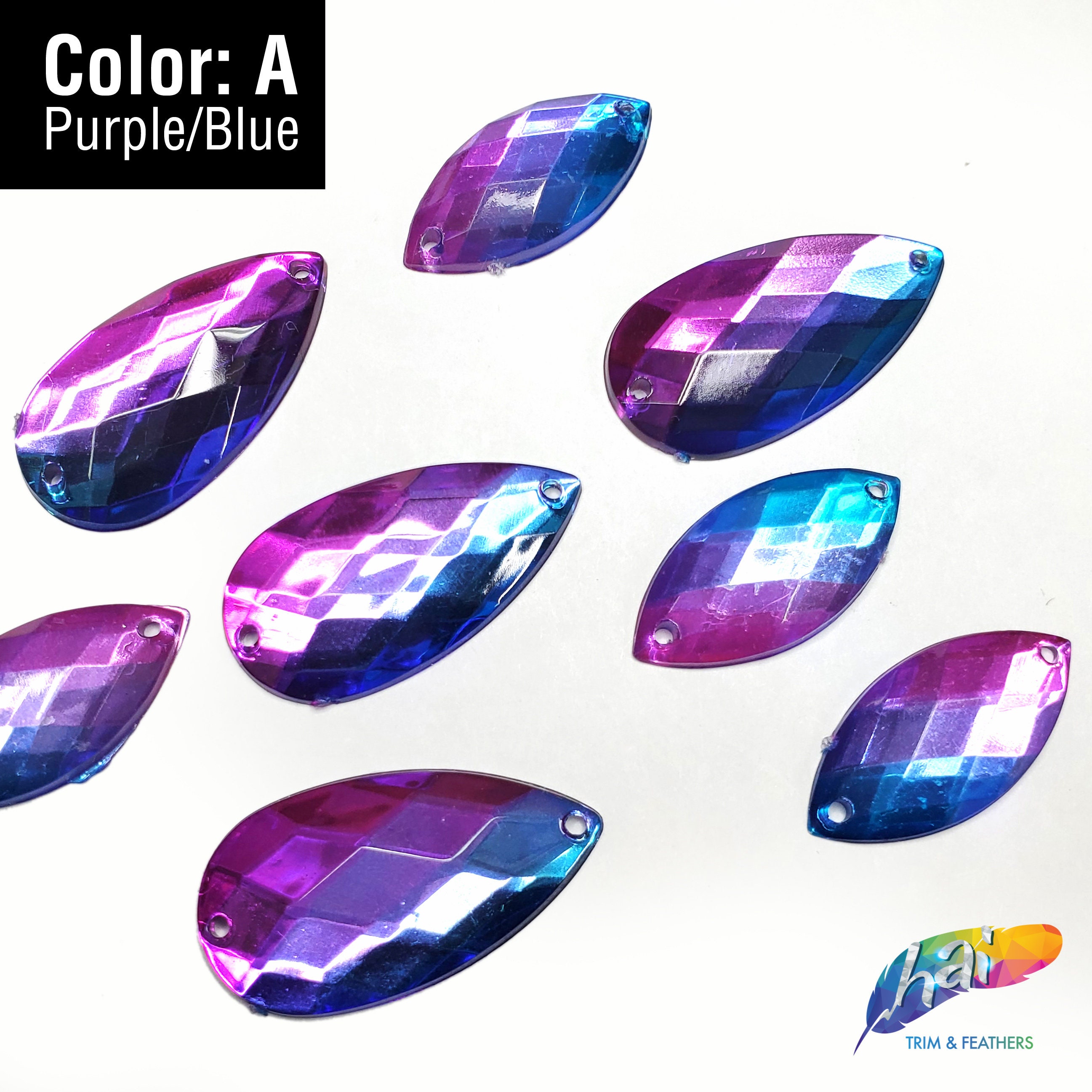 Ombre Resin Rhinestones Two Tone Sew on Different Shapes - Etsy Denmark