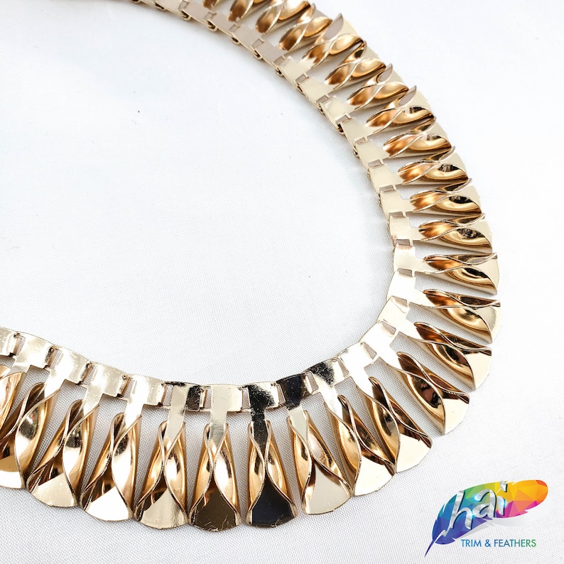 Folded Metallic Chain Trim Silver Chain Link Gold Decorative - Etsy