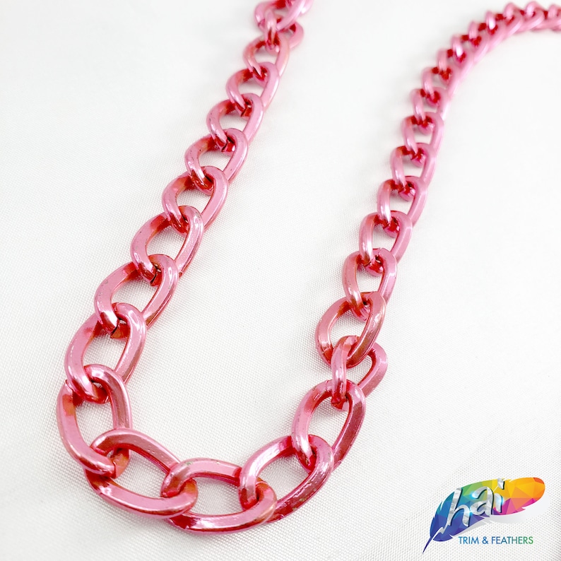 3/8 Pink Metallic Chain Trim Chain Link Necklace Chain - Etsy