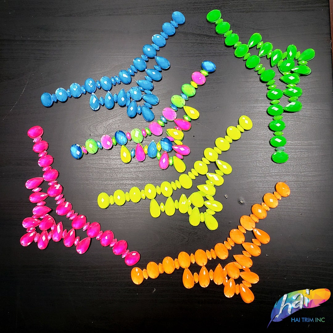 Beaded Stone Applique, Colorful Resin Gems Patch, Dance Broadway ...