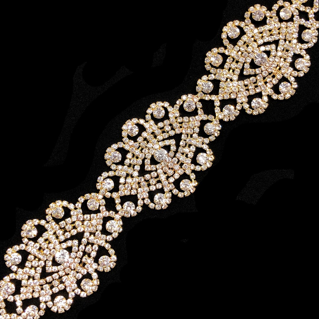 Crystal Rhinestone Trimming, Wedding or Formal Rhinestone Trim, Fancy ...
