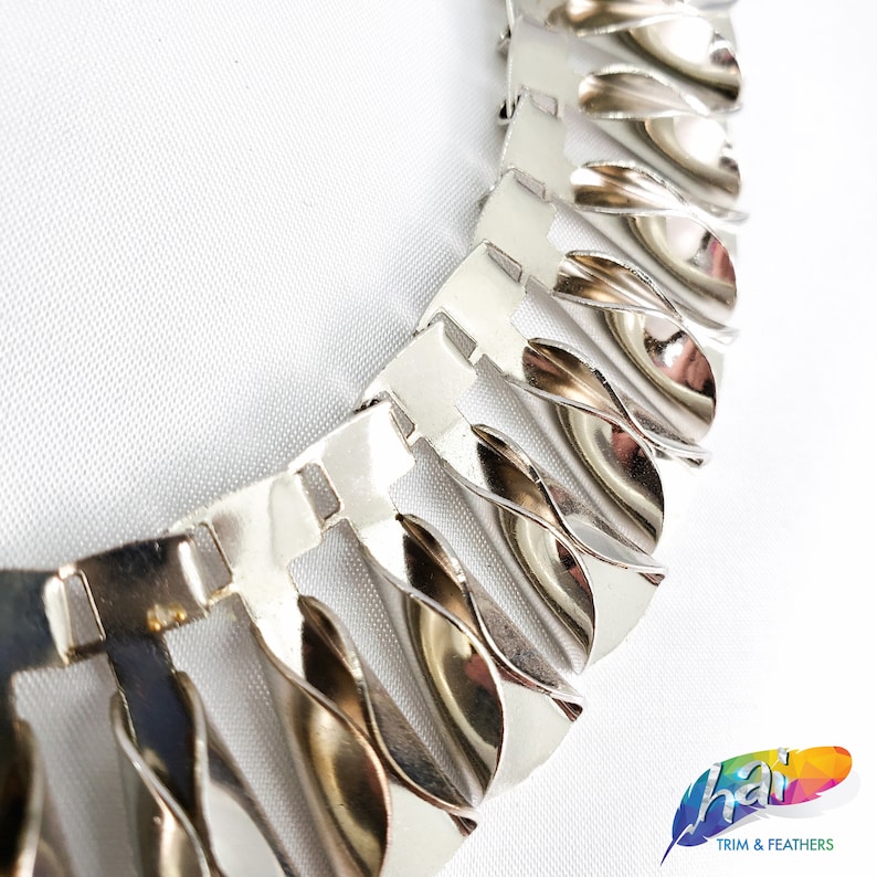 Folded Metallic Chain Trim Silver Chain Link Gold Decorative - Etsy