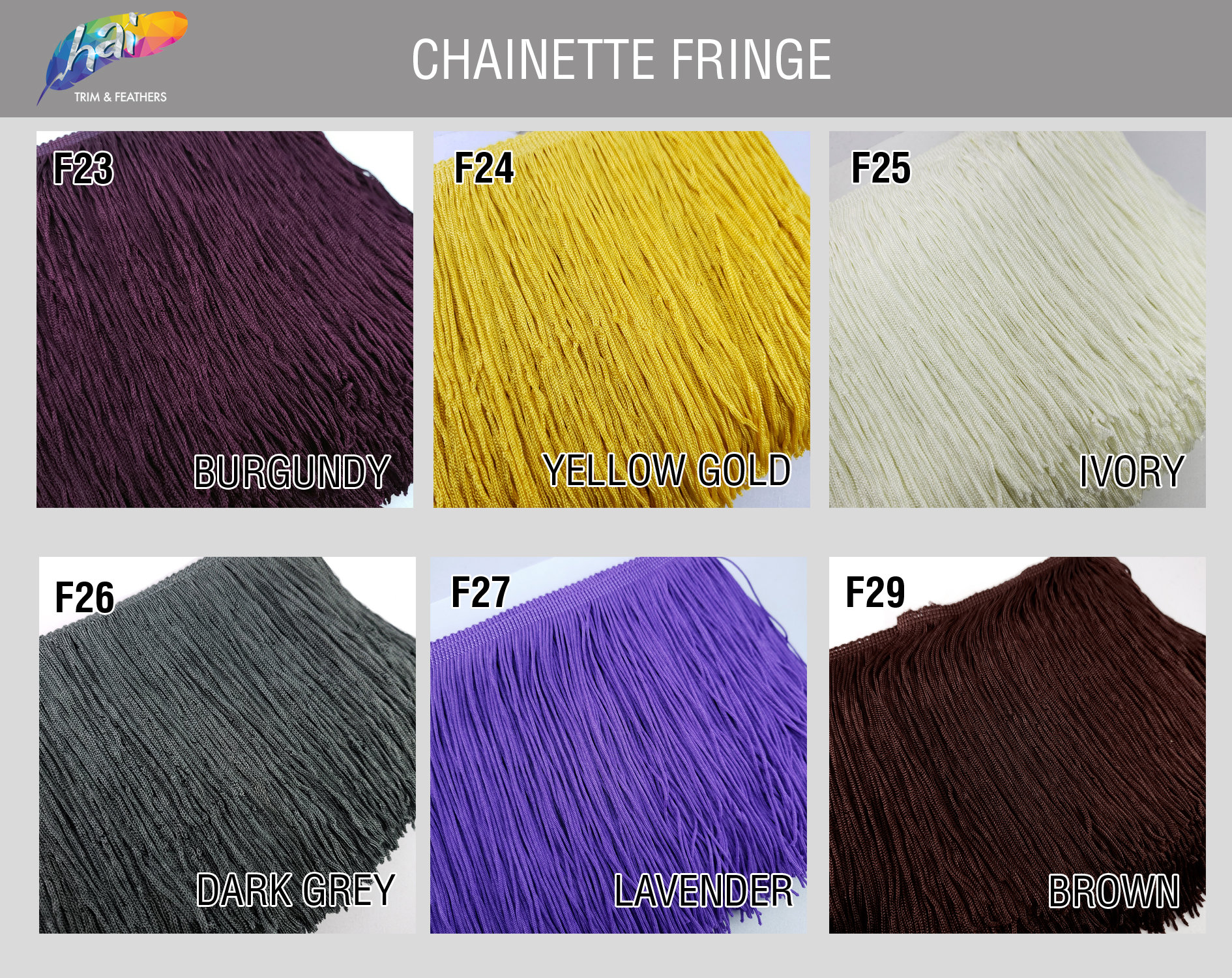 12" Chainette Fringe, Polyester Fabric Fringe, Tassel Fringe by the ...