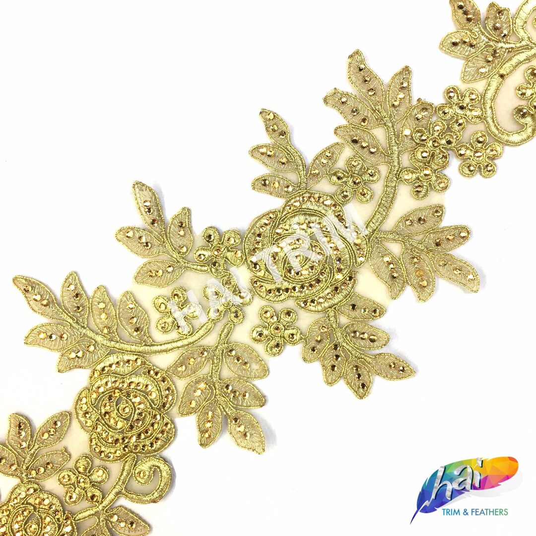 Embroidered Lace Bridal Wedding Formal Couture Trimming, Machine ...