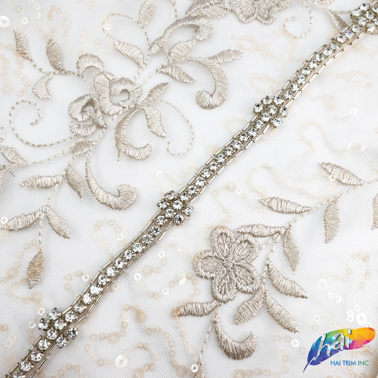 Beaded Crystal Rhinestone Trimming Wedding Elegant Formal | Etsy