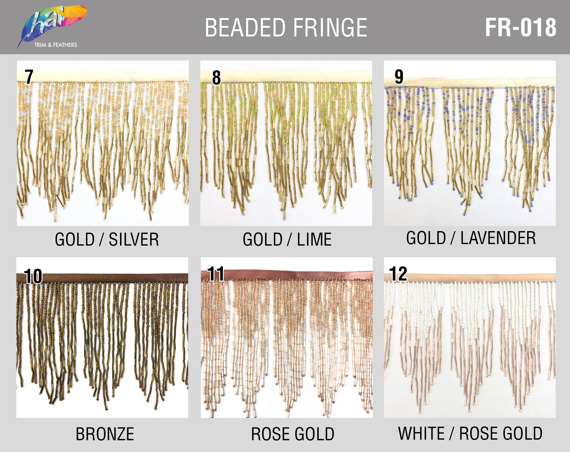 5 1/4 Variegated Beaded Fringe by the Yard Wavy Bugle | Etsy