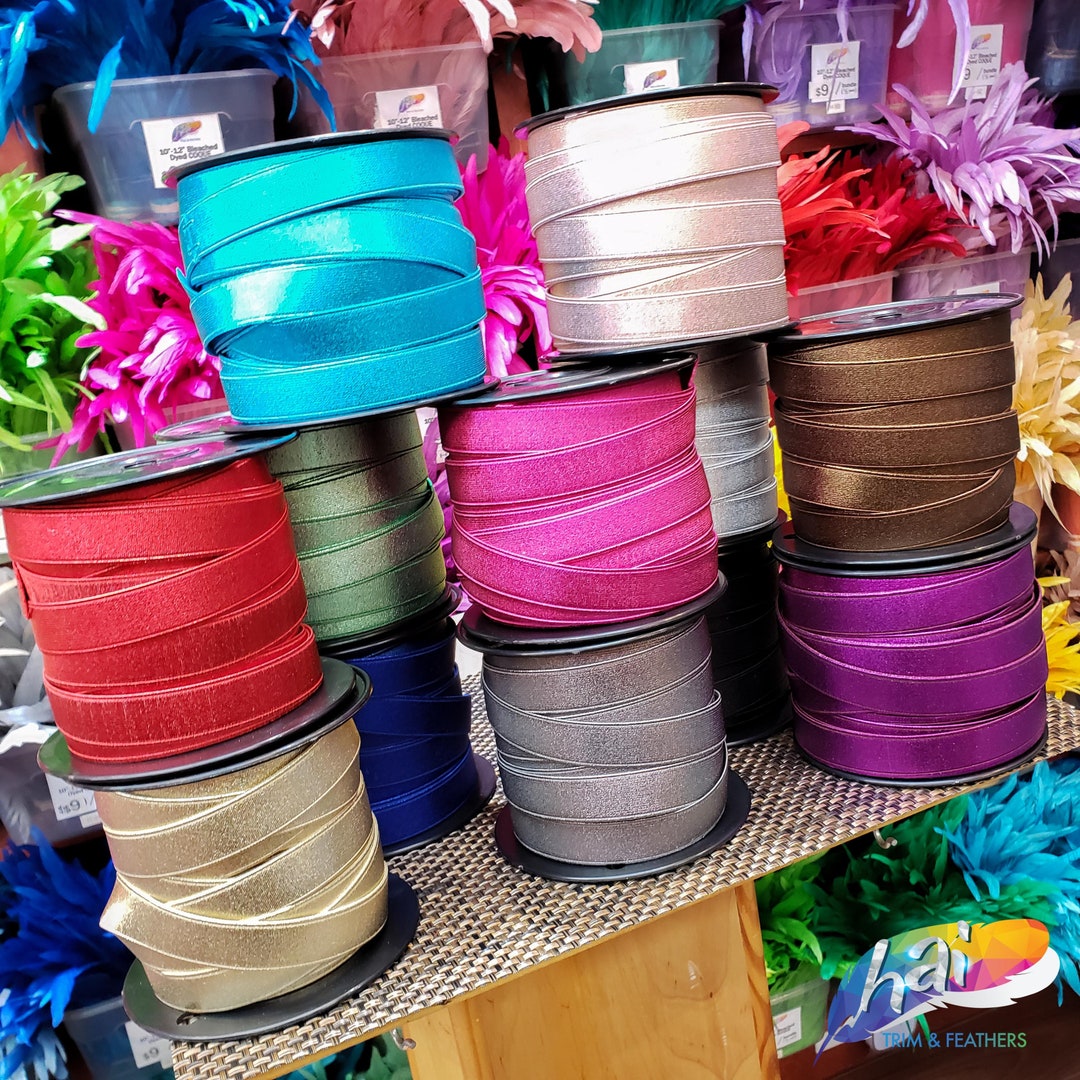3/4" Colorful Metallic Elastic, Stretch Elastic Trim, Decorative ...
