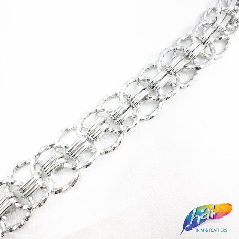 Multiple Round Metallic Chain Trim Silver Chain Link - Etsy