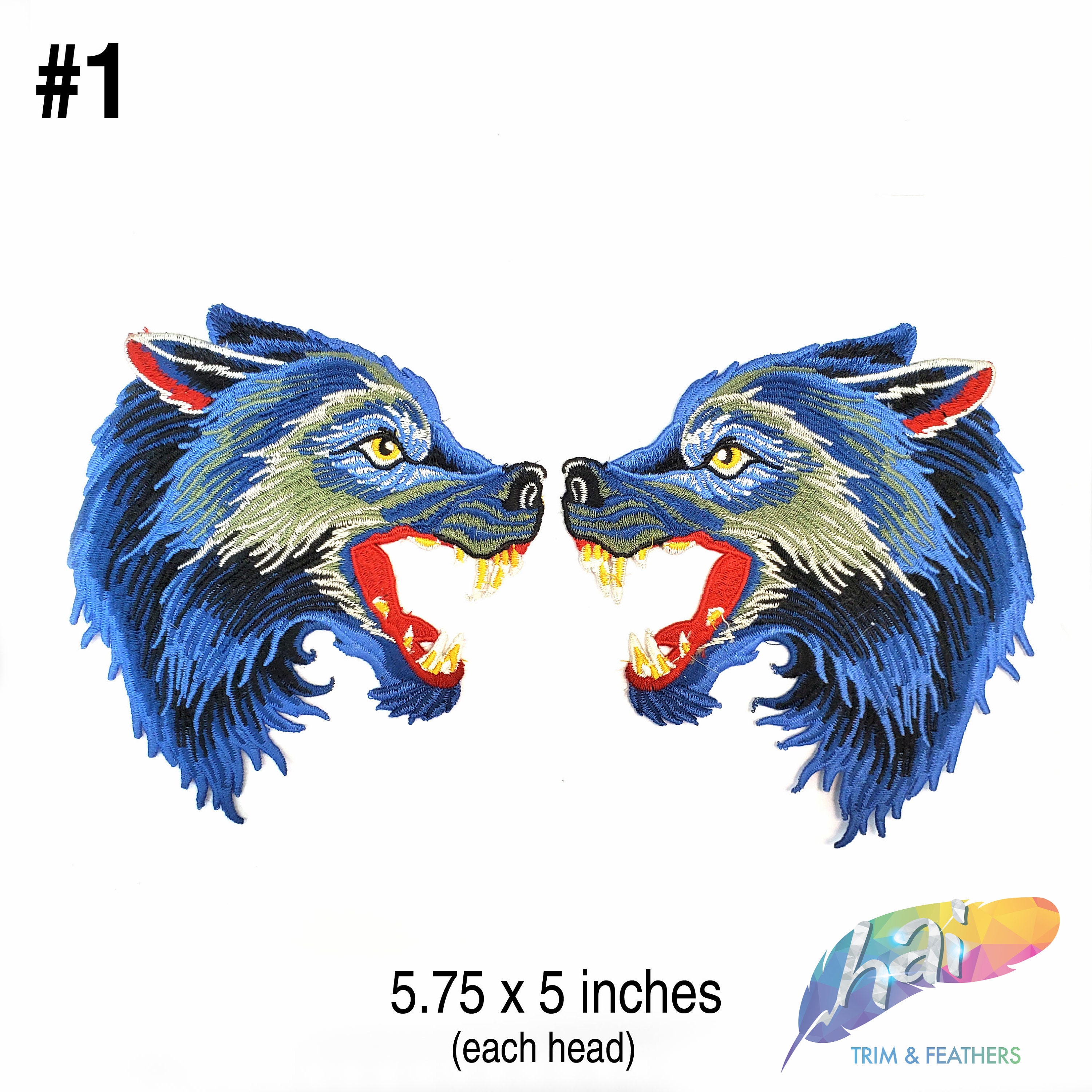 Embroidered Animal Appliques, Large Deer Patches With Fur, Wolf Sequins ...