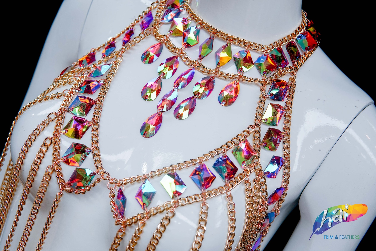 Gold Chain Dress Rhinestone Chain Dress Dancer Jewelry Red | Etsy