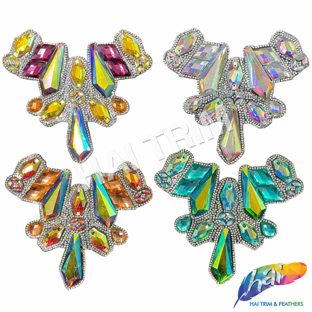 Multicolor Gel-back Rhinestone Appliques, Colored Iron-on Crystal ...