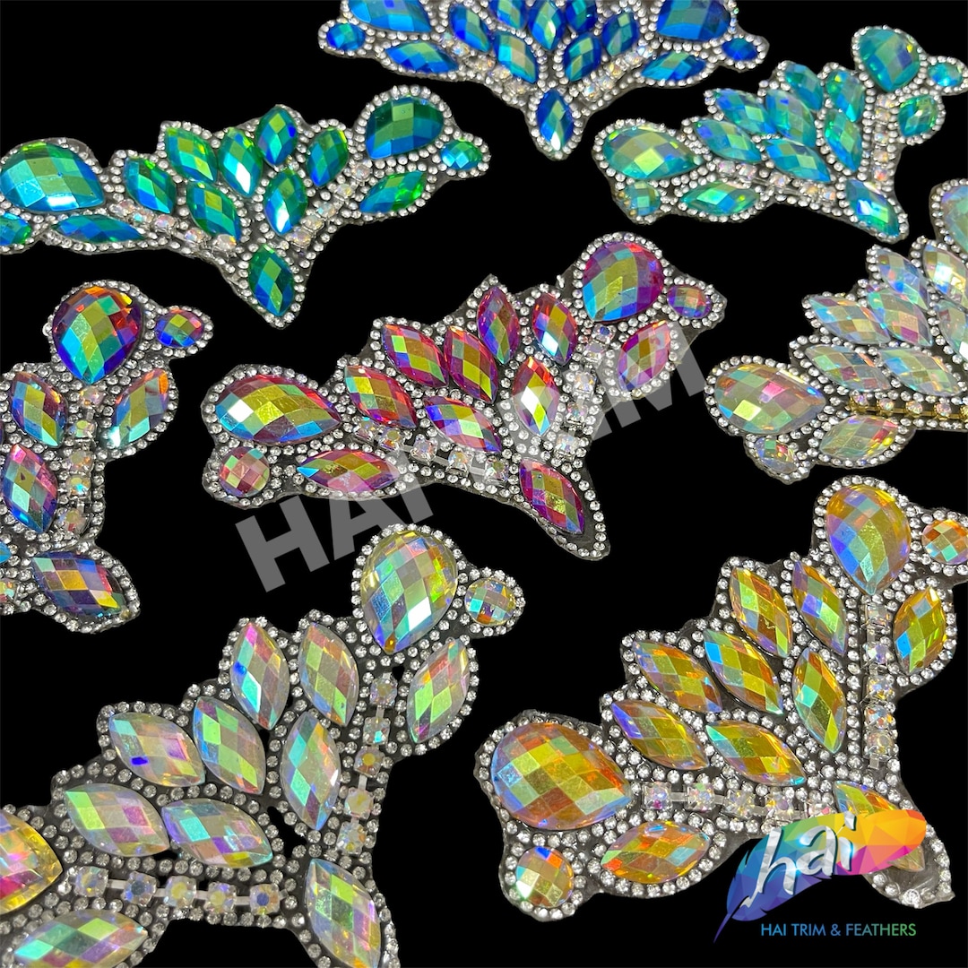 Multicolor Gel-back Rhinestone Appliques, Colored Iron-on Crystal ...