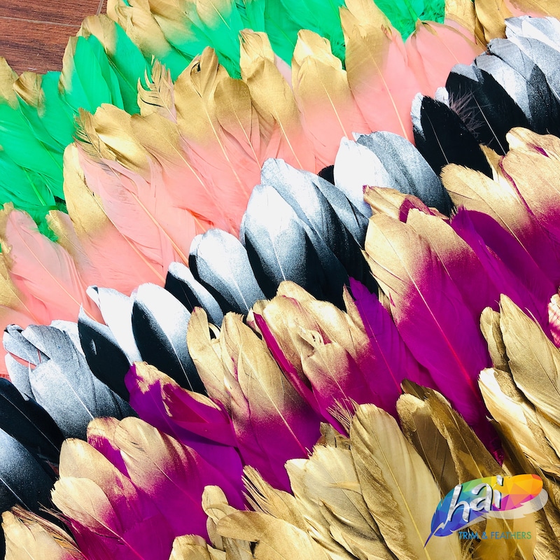 Metallic Feathers - Etsy