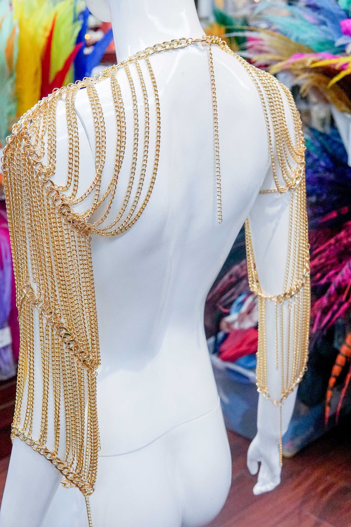 Gold Shoulder Chain Body Jewelry Chain Festival Shoulder - Etsy