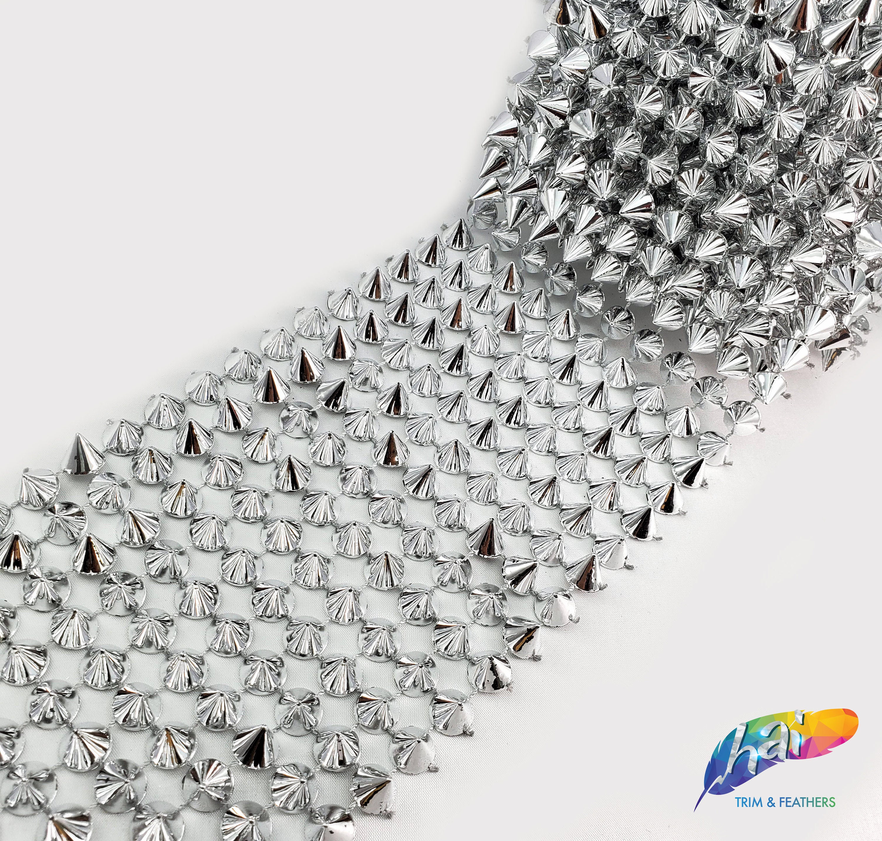 10 Row Studs Spike Gold Plastic Trim Silver Spikes Acrylic | Etsy