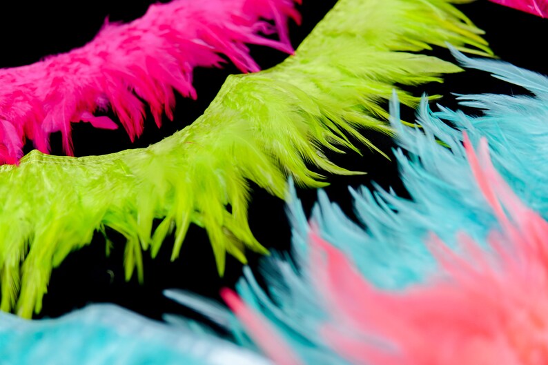 4-6" Bleached Dyed Saddle Fringe, Saddle Rooster Colored Feather Fringe ...