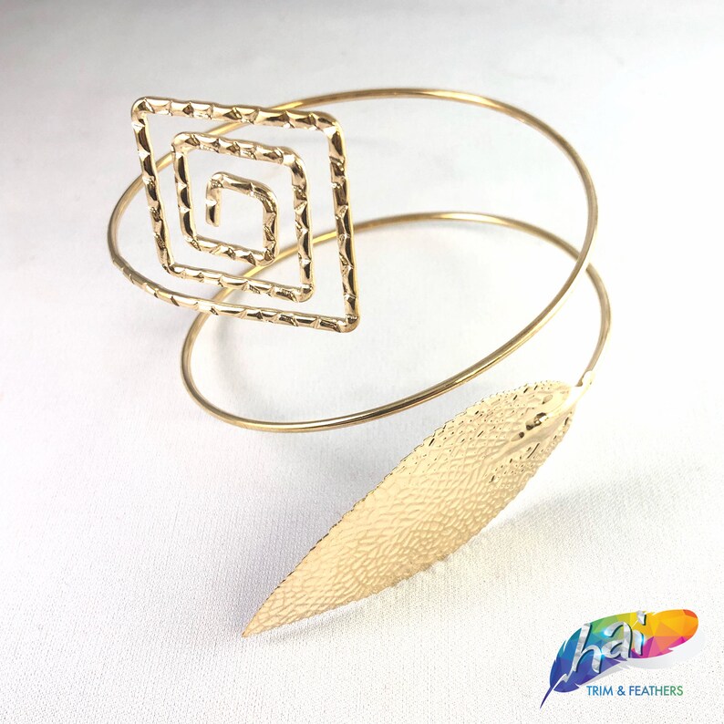 Gold Arm Cuffs Flower Upper Arm Bracelet Gold Armlet Metal | Etsy