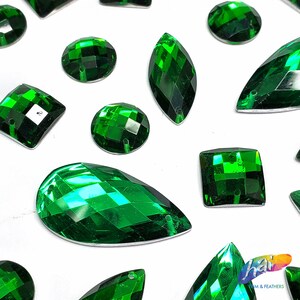 Loose Kelly Green Resin Rhinestones Green Sew on Stones Different ...