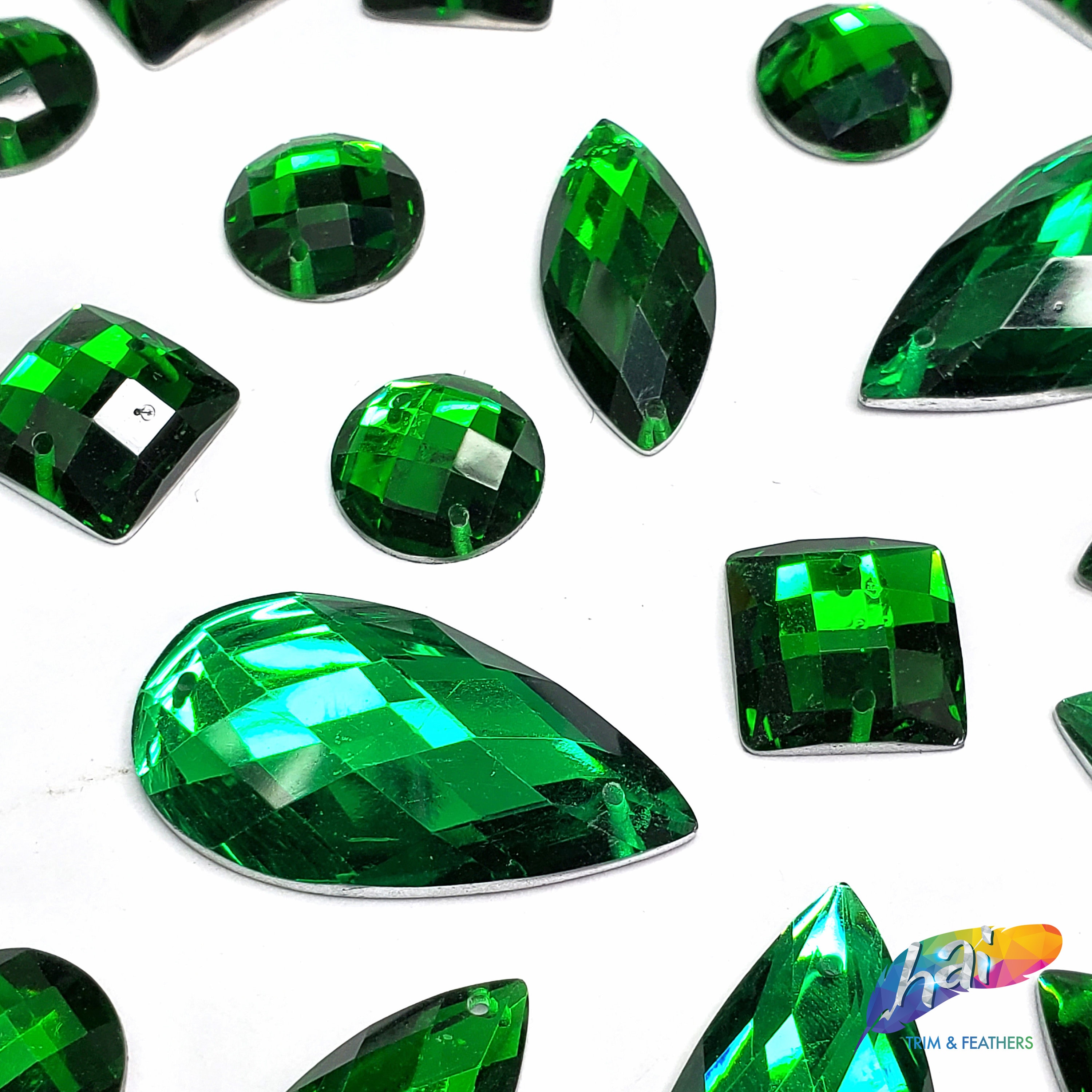Loose Kelly Green Resin Rhinestones Green Sew on Stones - Etsy