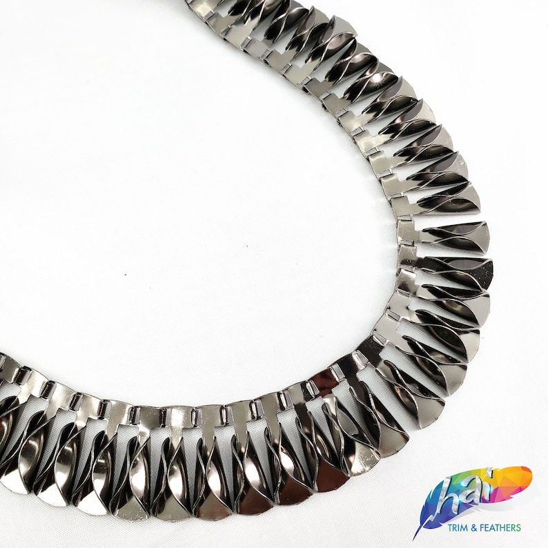 Folded Metallic Chain Trim Silver Chain Link Gold Decorative - Etsy