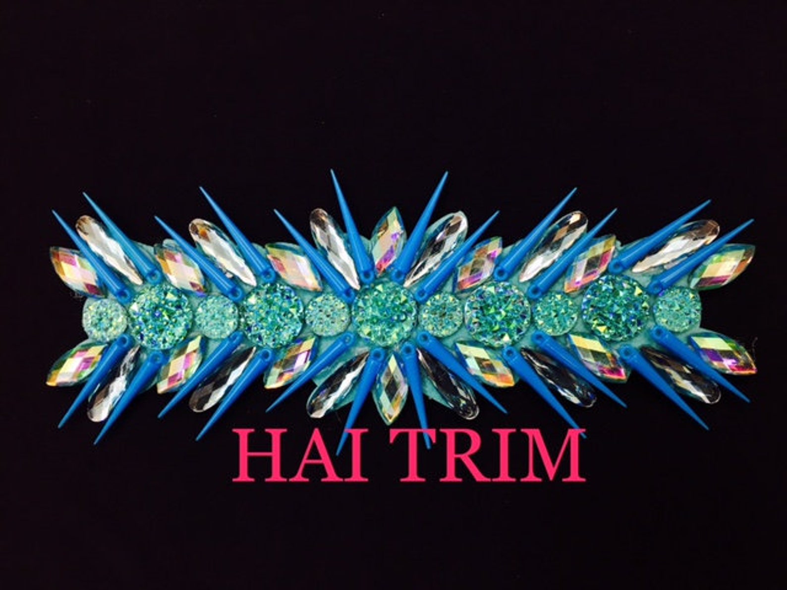 Beaded Stone Spike Applique Colorful Resin Gems Patch Dance - Etsy