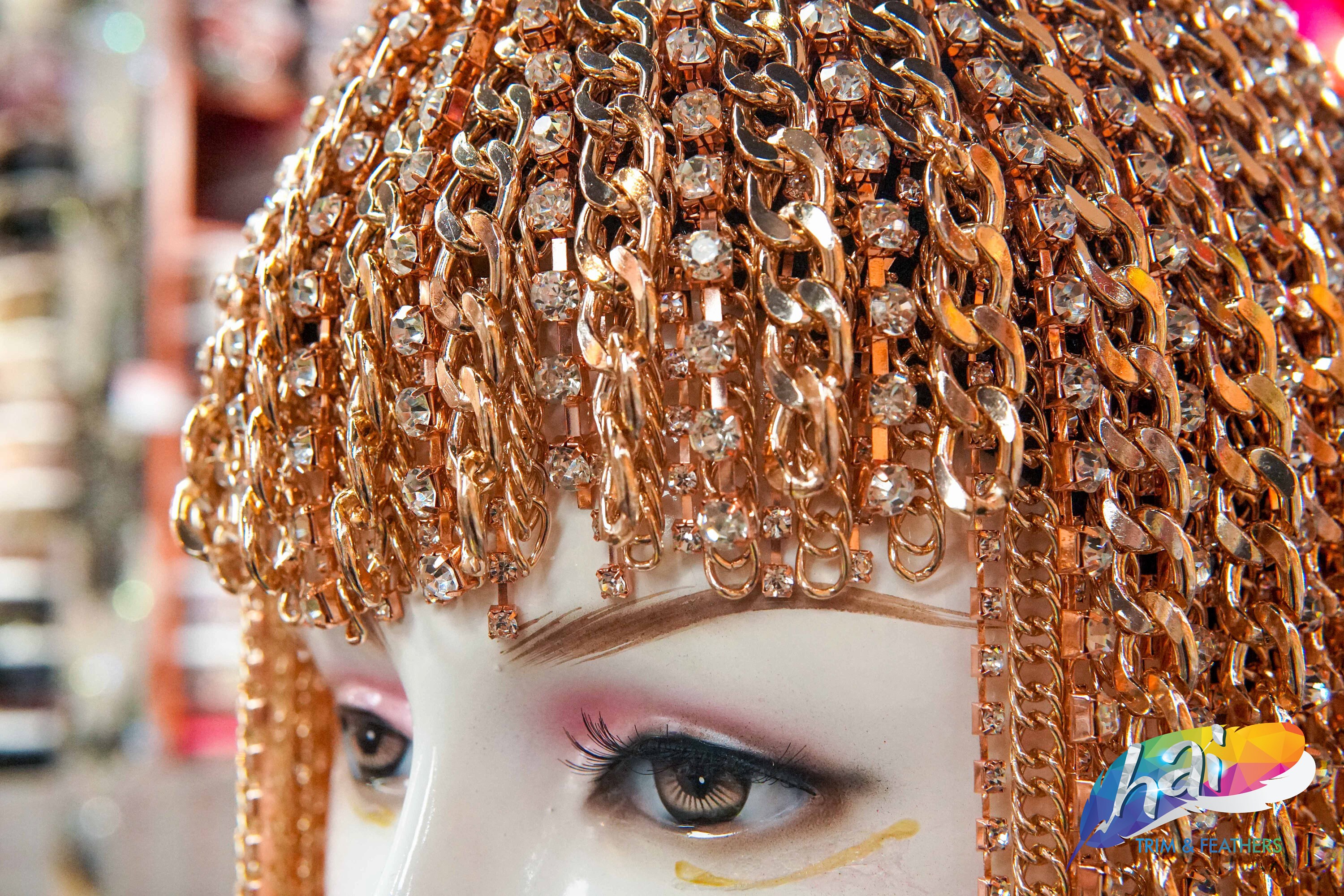 Rhinestone Chain Head Dress Metal Head Chain Gold Hair Chain | Etsy