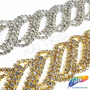 Crystal Rhinestone Trimming, Wedding or Formal Rhinestone Trim, Braided ...