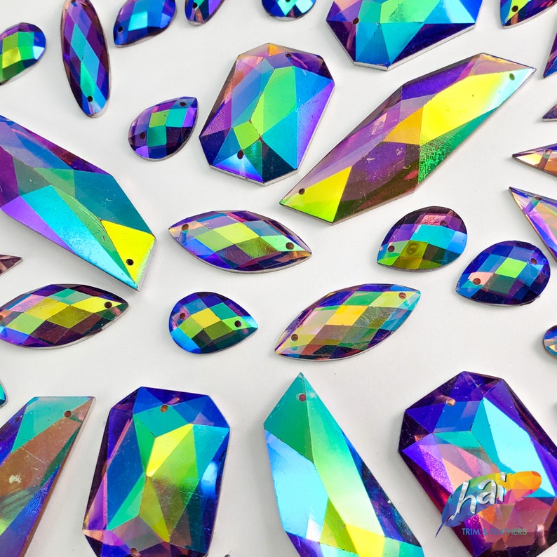 Loose Purple AB Resin Rhinestones Violet Sew on Iridescent - Etsy