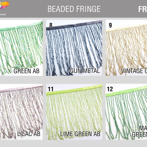 2 Beaded Fringe by the Yard Colored Bugle Beaded Fringe - Etsy