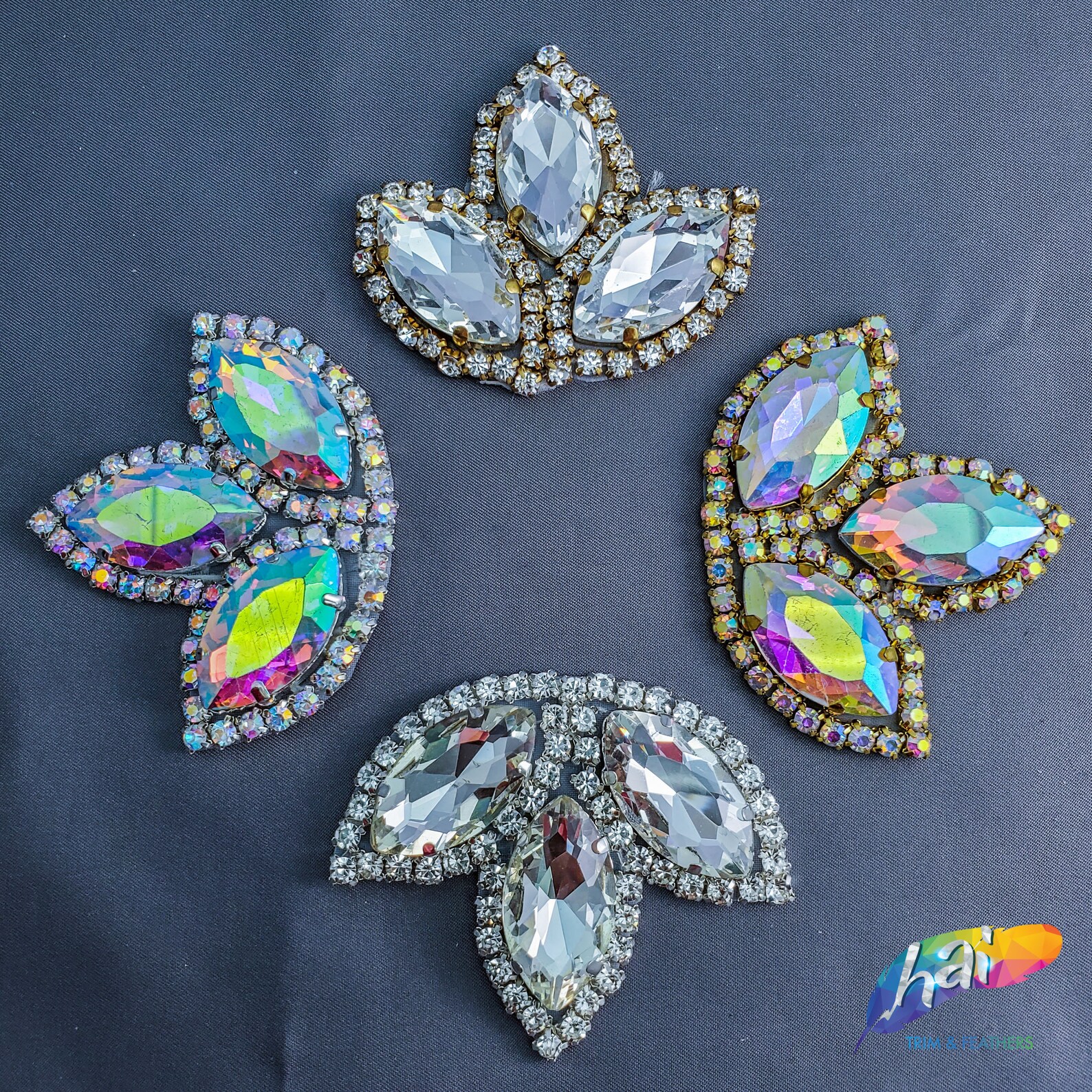 Glass Rhinestone Flower Applique Wedding Formal Prom Crystal - Etsy