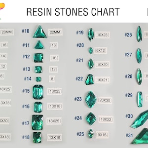 Loose Teal Resin Rhinestones Teal Green Sew on Stones Different Shapes ...