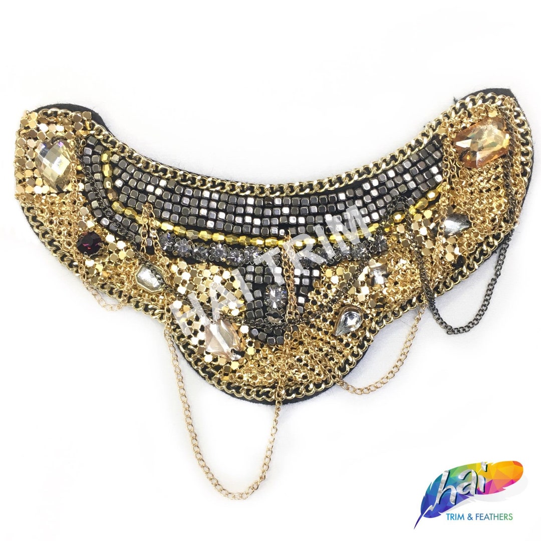 Sold PER PIECE! Beaded Chain Stone Epaulets, Fancy Shoulder Patches ...